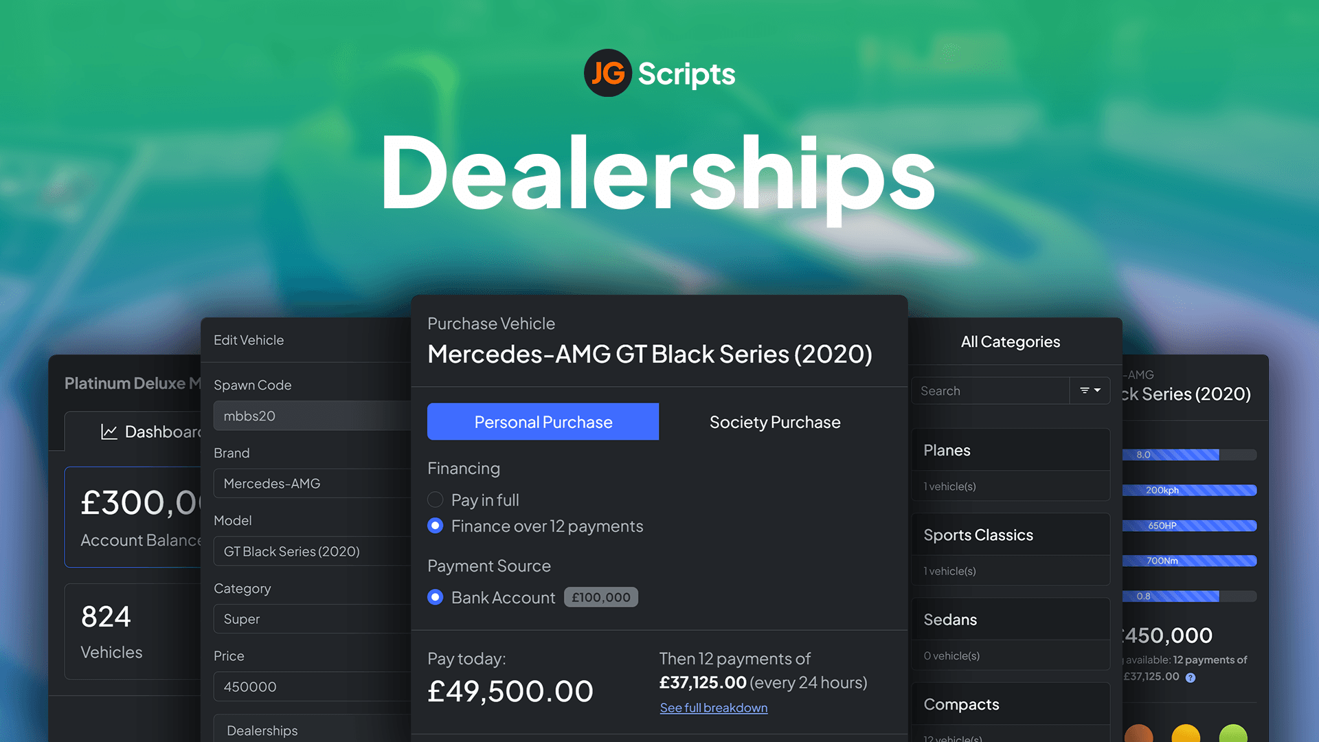 Dealerships | JG Scripts | QBCore, Qbox & ESX FiveM Scripts