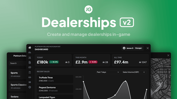 Dealerships v2 | JG Scripts | QBCore, Qbox & ESX FiveM Scripts